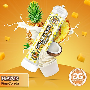Galaxy Gas Pina Colada Flavor Whipped Cream Dispenser Cartridge Tank, Nitrous Oxide XL .95L 580 Gram, Whipped Cream Cartridge, N2O Charger Tank, 1 Cylinder