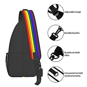 MANQINF LGBT Pride Flag Sling Backpack,Casual Crossbody Shoulder Backpack Adjustable Sling Bag Chest Daypack for Men Women