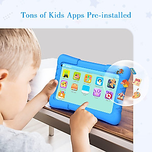 MAGCH Kids Tablet 7 inch, 2GB RAM, 32GB ROM, Android 11, Kids App Pre Installed, 1.8GHz Quad Core Processor, IPS HD Display, 7” Android Tablet, WiFi, Kid-Proof Case (Blue)