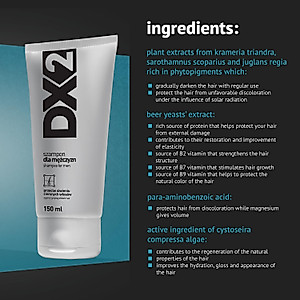 DX2 - Prevent Grey Hair Shampoo for Men - Gradual Dark Color Restoration, Daily Care to Protect Follicle Pigmentation - 150ml