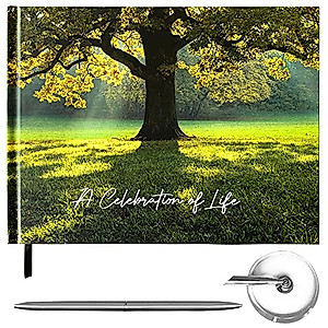 Celebration of Life Funeral Guest Book, Tree Design Funeral Guestbook with Pen, Memorial Service Guest Book, Memorial Guest Book, Memorial Book, Funeral Book, Signature Book, Funeral Book Guest