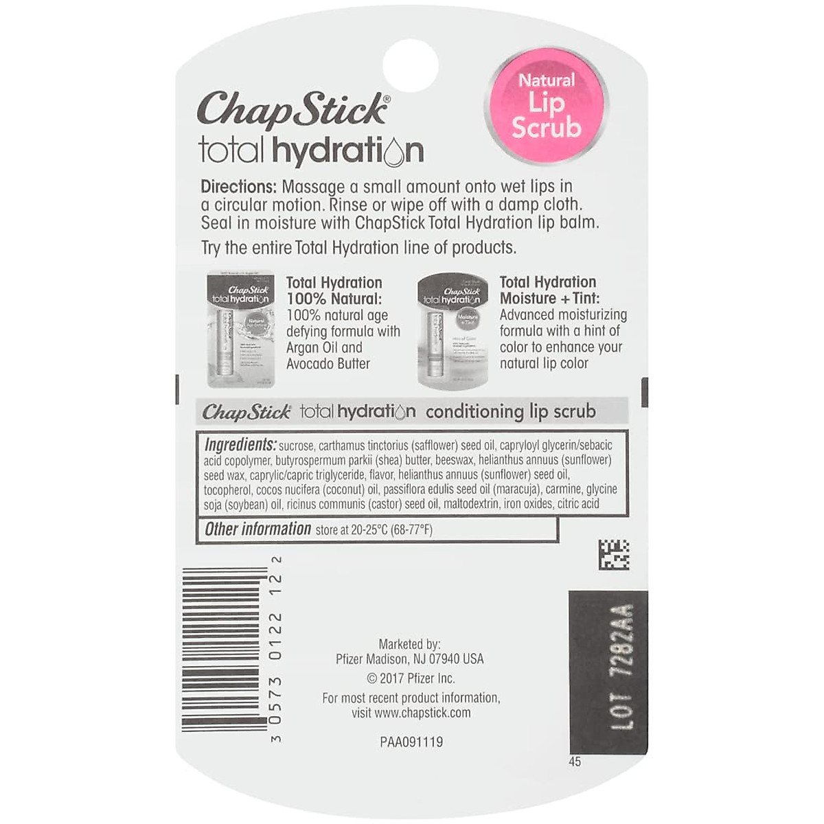 ChapStick Total Hydration Sugar Plum Flavor Conditioning Lip Scrub and Lip Exfoliator Jar - 0.27 Oz
