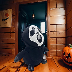 basstious Ghostface Plush Pillow - Soft Scream Merch Ghost Face Unique Ghostface Merch Collectible Ideal Horror Stuffed Present for Fans