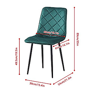 HomeSailing Occasional Green Velvet Dining Chairs Set of 4 for Kitchen Restaurant Modern Office Reception Chairs for Lounge Party Velvet Upholstered Padded Chairs with Black Metal Legs