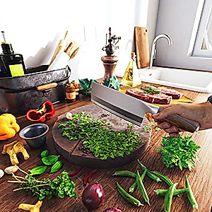 LOUISAX Vegetable Meat Cleaver Knife 7.5” Pro Chinese Chef Cleaver Butcher Knife with Forged High Carbon Steel Full Tang Ergonomic Pakkawood Handle