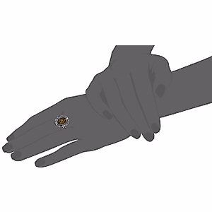 HolidayGiftShops Sterling Silver and Baltic Green Amber Adult Ring Georgine- Size 6.5