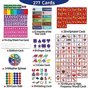Circle Learning Time Center Pocket Chart Calendar Set, Educational Pocket Chart Learning Shape, Color Classroom Pocket Chart-Number Pocket Chart Wording Rhyme Pictures Pocket Chart