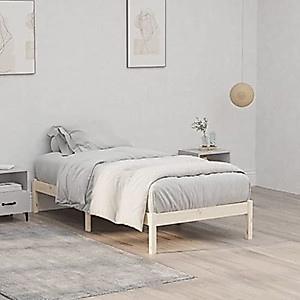 WIFESE Bed Frame 77"x41.5"x12.2" Brown Wood Twin Bed Frames Full Twin Day Bed Bedframes Queen-Size King Mattres Platform Bed Single Floating Full Size Modern Allwood Bed Frames Queen Size Full