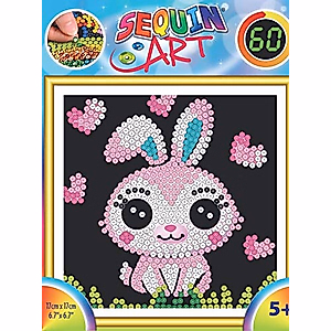 Sequin Art Sequin 60, Bunny, Sparkling Arts & Crafts Kit; Creative Crafts for Young Kids 5 and Older