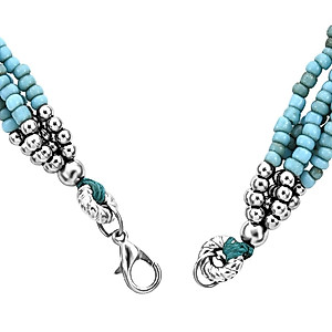 Shop LC Handmade Chunky Blue Beaded Costume Jewelry for Women Seed Bead Long Necklace Bracelet Earrings Set Boho Beach Summer Birthday Gifts for Women
