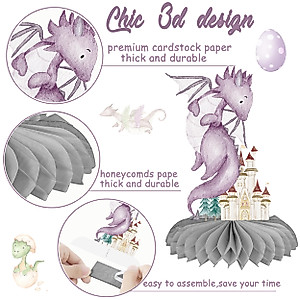 Dragon Honeycomb Centerpieces 11Pcs Dragon Theme Table Centerpieces Dragon Birthday Party Decorations Cute Dragon Honeycomb Decorations for Dragon Knight Baby Shower Supplies