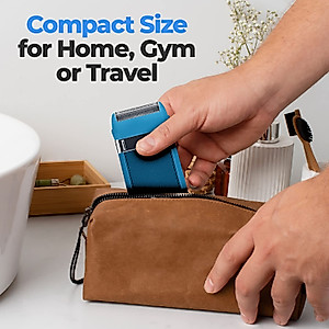 Pop Sonic Zip Compact Shaver for Men (Blue) - Advanced Foil Technology Men's Electric Shavers - Splash Proof Face Shaver - Wet & Dry Electric Balder - Compact Size for Home, Gym, Travel