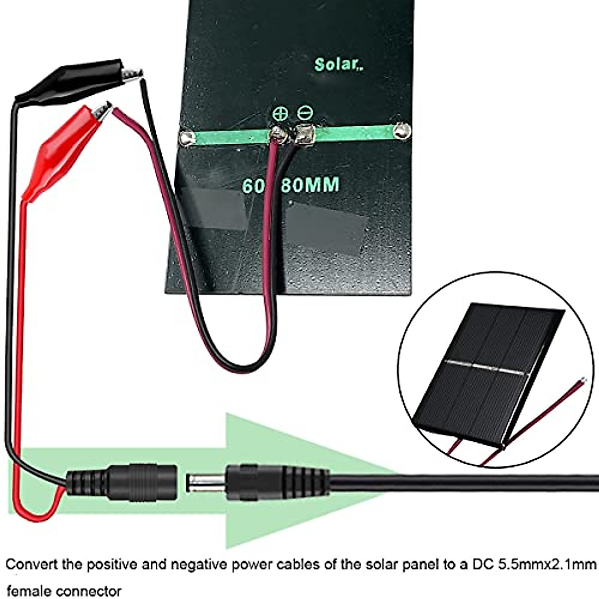 DKARDU 10 PCS DC Alligator Clip, 5.5mm x 2.1mm 12V DC Female to Dual Alligator Clip Power Cable for CCTV Security Camera Lighting Adapter 30cm