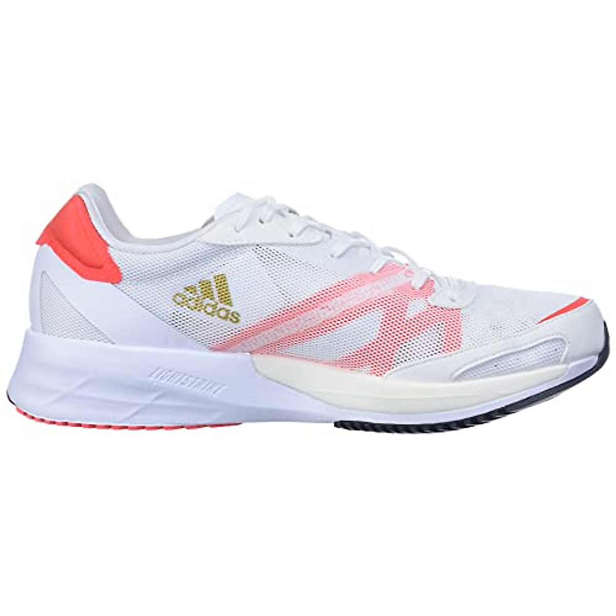 adidas Adizero Adios 6 Running Shoe - Women's FTW White/Gold Metallic/Solar Red, 6.5