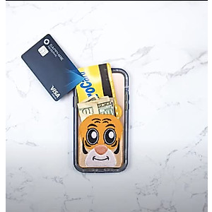 Funx Accessories Fire Skull Stick-On Phone Wallet - Self Adhesive Smartphone Wallet to Store Cards/Cash - Fun Adhesive Phone Card Holder - Compatible with Any Flat Devices with Width of 2.5’’