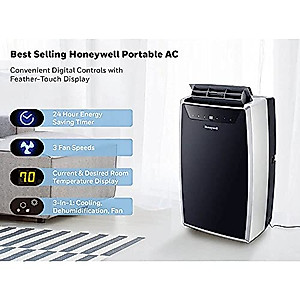Honeywell R-MN4HFS9 14,000 BTU Dehumidifier & Fan, Heat and Cool Portable Air Conditioner, Black and Silver - Certified Refurbished
