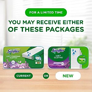 Swiffer Sweeper Wet Mopping Cloth Multi Surface Refills, Febreze Lavender Scent, 36 count