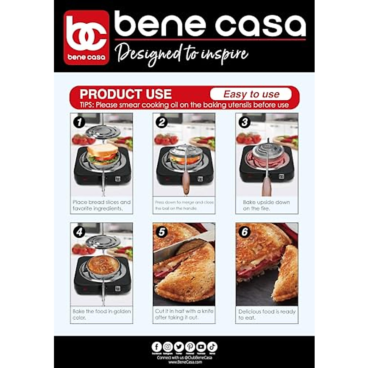 BC Classics BC-82361 Flying Sandwich Press