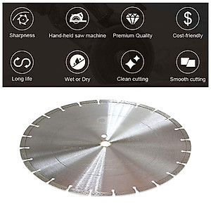 WHIRLWIND USA LSS 14 Inch Diamond Saw Blade,Dry or Wet Cutting Concrete Saw Blades for Sharp Cutting Concrete Marble Granite Brick Masonry,Broadened Cutter Head