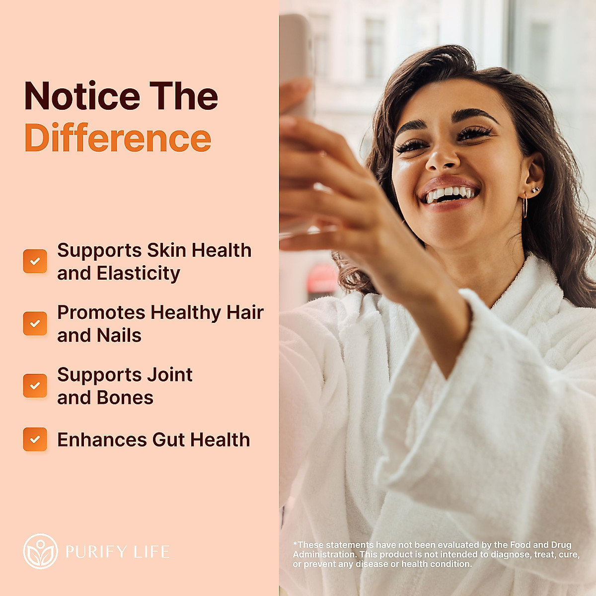 Sugar-Free Marine Collagen Gummies (90 Collagen Chews) Potent 500mg Collagen Gummy for Hair Growth, Healthier Skin & Nails, Pore Reducer & Elasticity Hydrolyzed, Gluten Free, Non-GMO, Orange Flavor