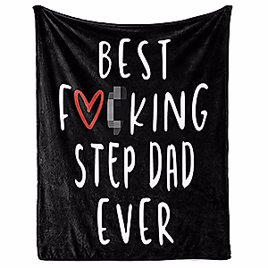 ukebobo Flannel Blanket – Gift for Step Dad, Personalized Fleece Blanket for Birthday, Anniversary, Holiday, Valentine’s Day – 1 Sheet(fuk 15)