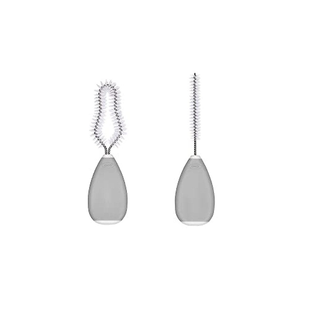 OXO Tot Breast Pump Parts Compact Drying Rack with Detail Brushes, Gray, 2 Piece Set