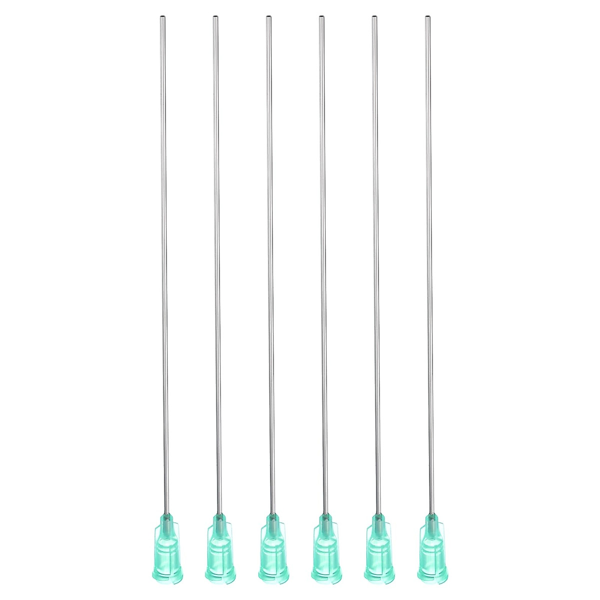 PATIKIL 18Ga x 5 Inch Dispensing Needle Tips, 6Pcs Stainless Steel and Plastic Glue Needle Tube Blunt Tips with Luer Lock for Glue Oil Applicator, Green