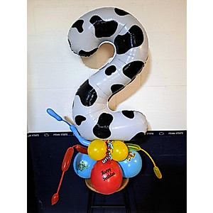 IWERP Cow Print 40 Inch 1st Number Balloon, Unisex Birthday Decorations, Farm Animal Party Supplies, Self Sealing, Reusable