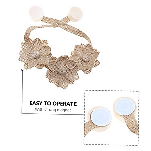 YARNOW Magnetic Window Shade Flower Magnet Buckle Magnetic Window Drapery Tie Backs for Curtains Polyester Bracket Brown Fashion Magnetic Drapery Tiebacks