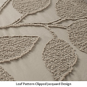 DELIGHT HOME Soft Duvet Cover King Size, 3 Pieces Tufted Clipped Jacquard Duvet Covers Set, King Boho Duvet Cover, Bedding Duvet Cover with 2 Pillow Shams, Corner Ties and Button (King, Deep Khaki)