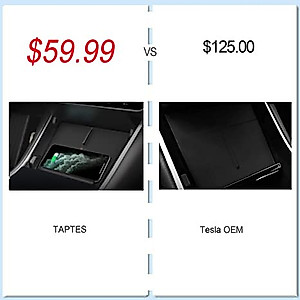 TAPTES Tesla Model 3 Wireless Charger [2020 Version], Wireless Phone Charging Pad M3 Accessories Tesla Gift for iPhone 13/12Pro/12/Samsung Enabled Phones-Compatible All Tesla Model 3(Before Jun 2020)