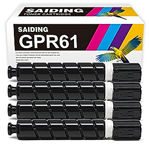 SAIDING Remanufactured Toner Cartridge Compatible for Canon GPR-61 GPR61 for imageRUNNER Advance DX C5840i C5860i C5870i Series Printer (Black Cyan Magenta Yellow, 4 Pack)