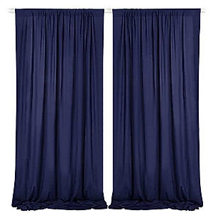 SHERWAY 2 Panels 4.8 Feet x 10 Feet Navy Blue Photography Backdrop Drapes, Thick Polyester Window Curtain for Wedding Party Ceremony Stage Decoration