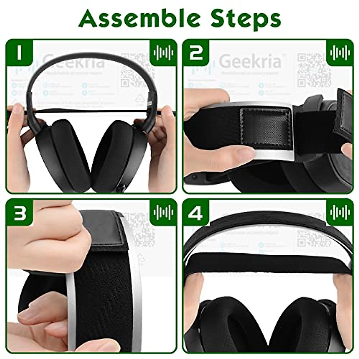 Geekria 5 Packs Flex Fabric Headband Pad, Compatible with SteelSeries Arctis 7, Arctis 9X, Arctis PRO, Headphones Replacement Band, Headset Head Cushion Cover Repair Part