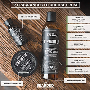 Live Bearded 3-Step Beard Grooming Kit - Wash, Oil and Butter - Made in the USA - All-Natural Ingredients with Shea, Jojoba - Growth Support | Canyon Scent - Juniper, Cypress, Fir Needle