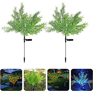 Solar Garden Lights Solar Garden Light Tree Outdoor: Garden Patio Yard and Decorative Sun Flickering Tree Led Stake Light Flower for 2 Pieces