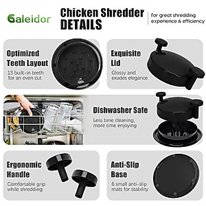 Chicken Shredder, Chicken Shredder Tool Twist, Meat Shredder with Ergonomic Handle, Easy Cleaning, Anti-Slip, Dishwasher Safe, Chicken Grinder, Meat Shredder Tool Twist for Pork Beef Chicken