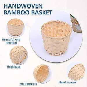 6PCS Mini Woven Baskets Without Handles for Party Favors Crafts Decor (7. 5x6cm)