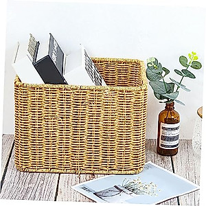 SOESFOUFU Fruit Baskets for Storage Basket for Table Woven Basket for Blankets Home Organizer Khaki Pp
