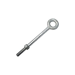 Steel Eyebolt, Not For Lifting, Galvanized Finish, 18" Length, Threads, Imported