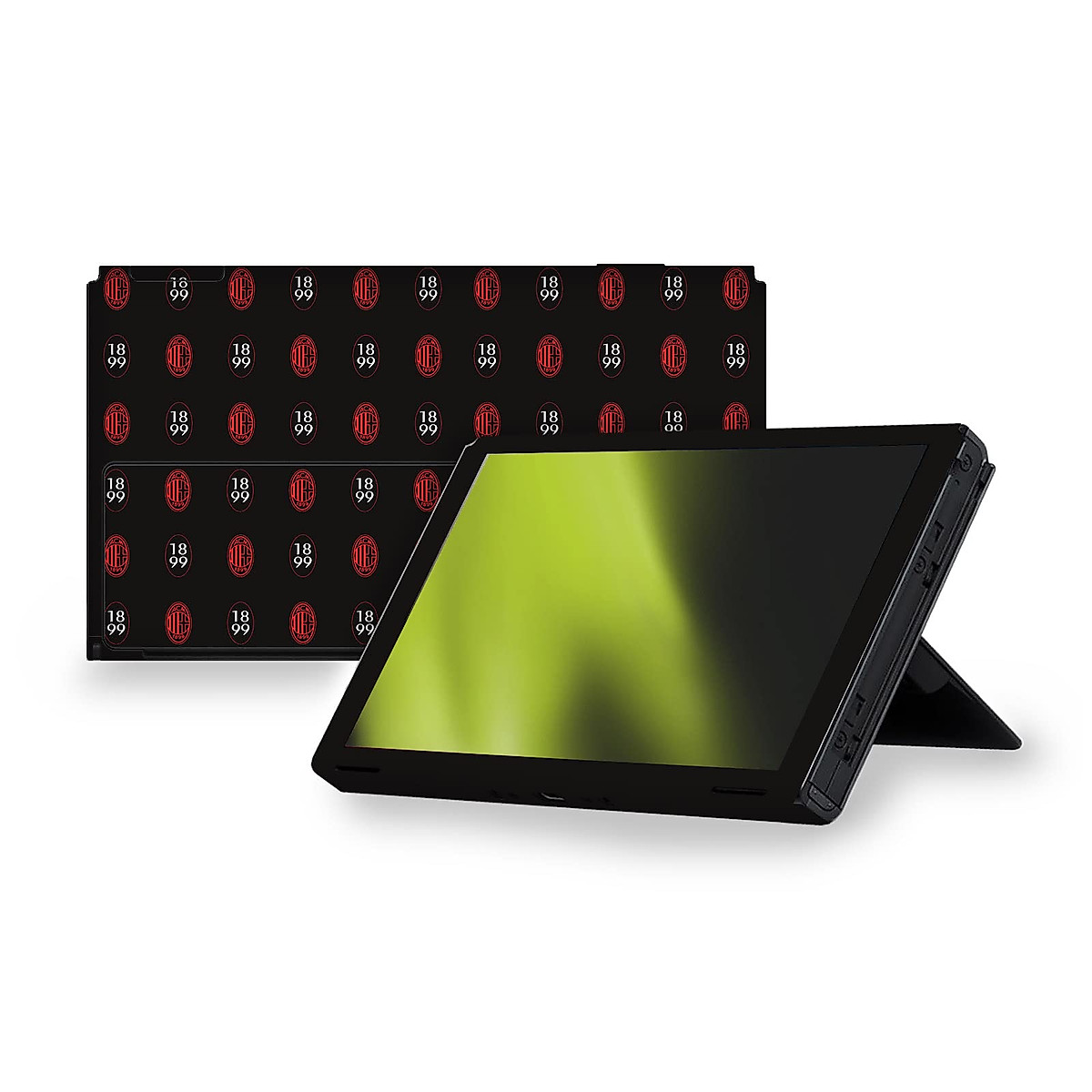 Head Case Designs Officially Licensed AC Milan Pattern Logo Art Vinyl Sticker Gaming Skin Decal Cover Compatible With Nintendo Switch OLED Bundle