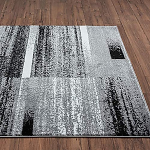 LUXE WEAVERS Gray 2x3 Art Deco Abstract Geometric Area Rug, Medium Pile, Stain-Resistant Carpet