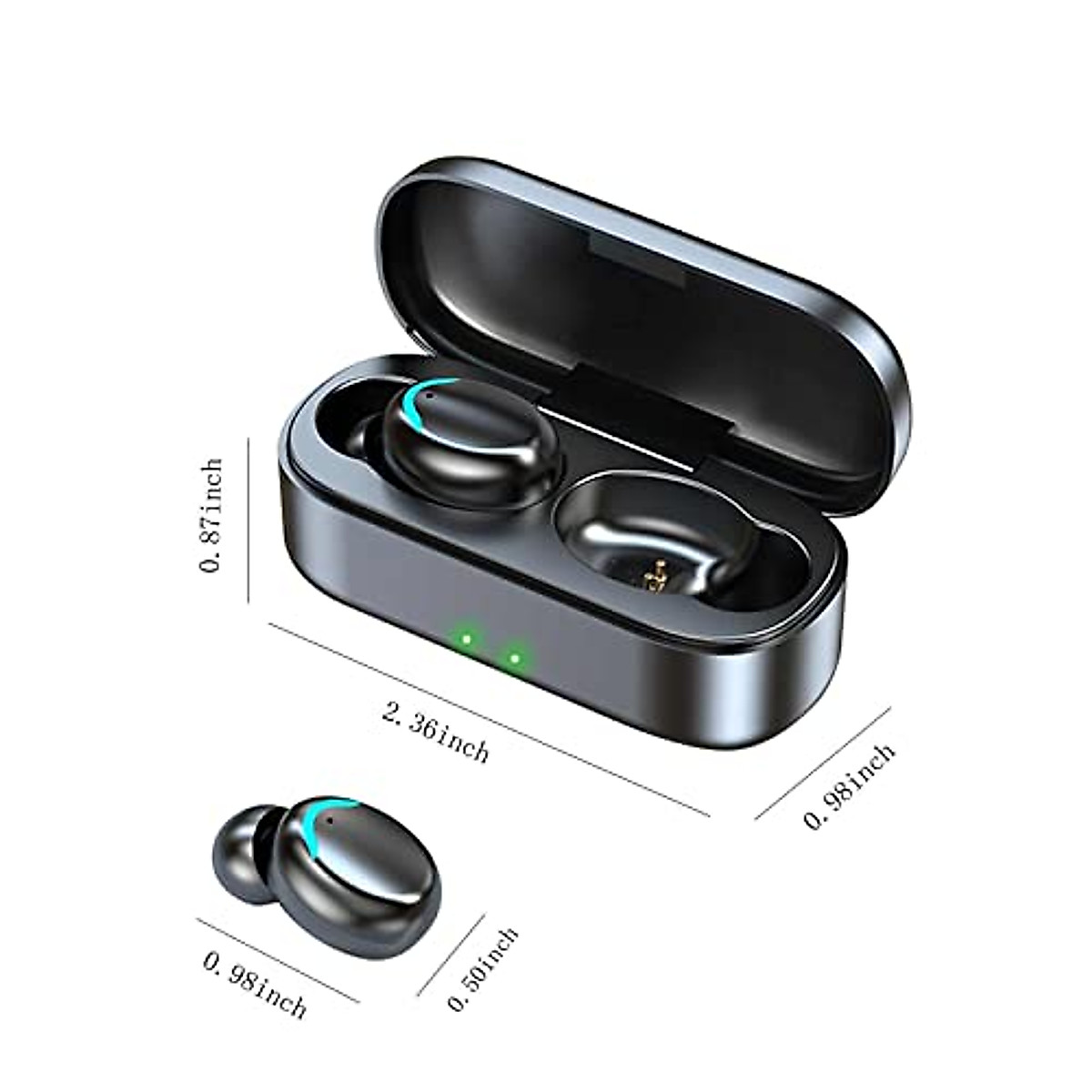 BIERELAOZI Mini Wireless Sports Earbuds Waterproof Bluetooth Headphones with Fast Charging Case, Noise Canceling Headset in-Ear Stereo Ear Buds Earphones