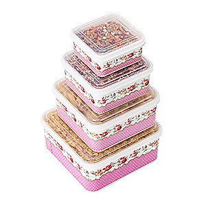 Food Containers Set of 4 with Lids Leakproof PP BPA-Free Microwaveable Food Storage Premium Heavy-Duty Quality, Freezer & Dishwasher Safe (68, 43, 24 and 10 oz.)