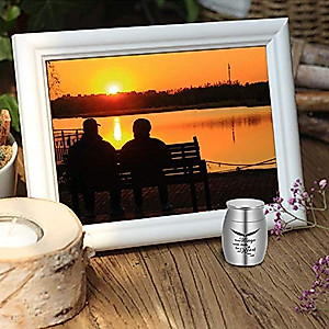 Dletay Small Keepsake Urns for Human Ashes 1.57 Inch Mini Cremation Urns for Ashes Stainless Steel Memorial Ashes Holder-Your Wings Were Ready, But My Heart Was Not