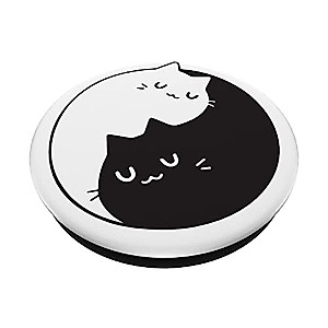 Cats yin and yang peace balance symbol PopSockets Swappable PopGrip
