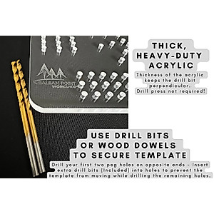 Cribbage Board Template 3-Track Heavy Duty Acrylic Jig with Drill Bits Router Guide Woodworking Project Kit Card Game DIY