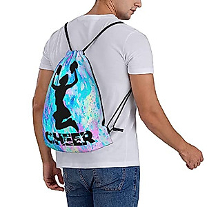 ISTYTOP Cheer Drawstrings Bags Backpack Pink Waterproof Light Durable Gym Sports Yoga Beach Sackpack Party Favor Bags