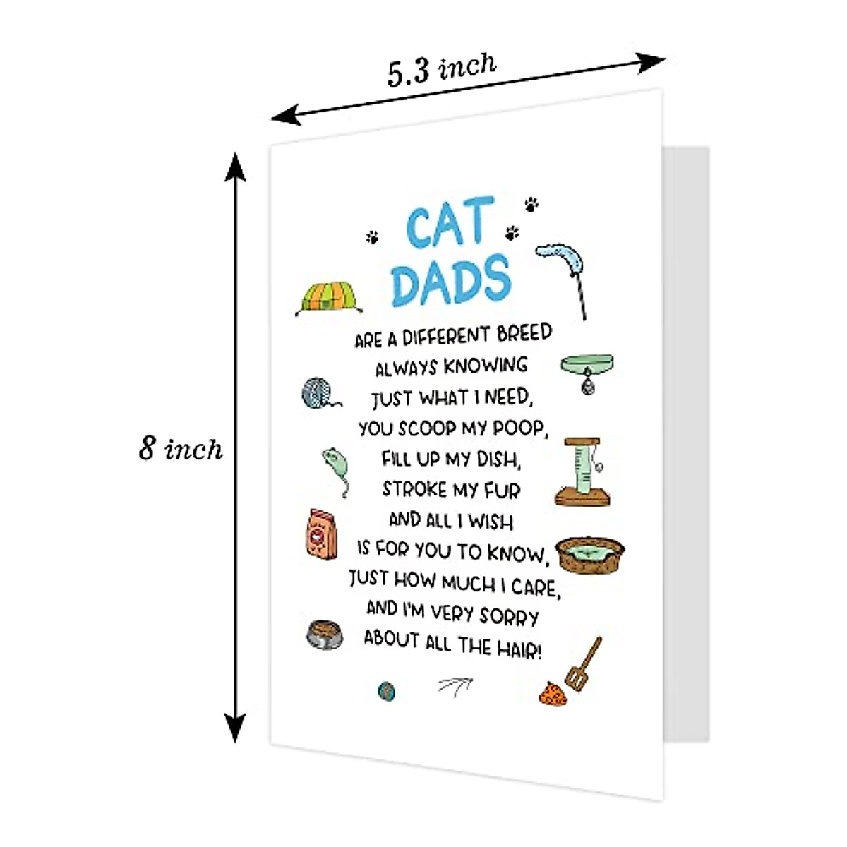 Funny Father’s Day Gifts for Cat Dads, Cute Father’s Day Card Gift for Cat Lover Owner, Cat Dads Card Gift