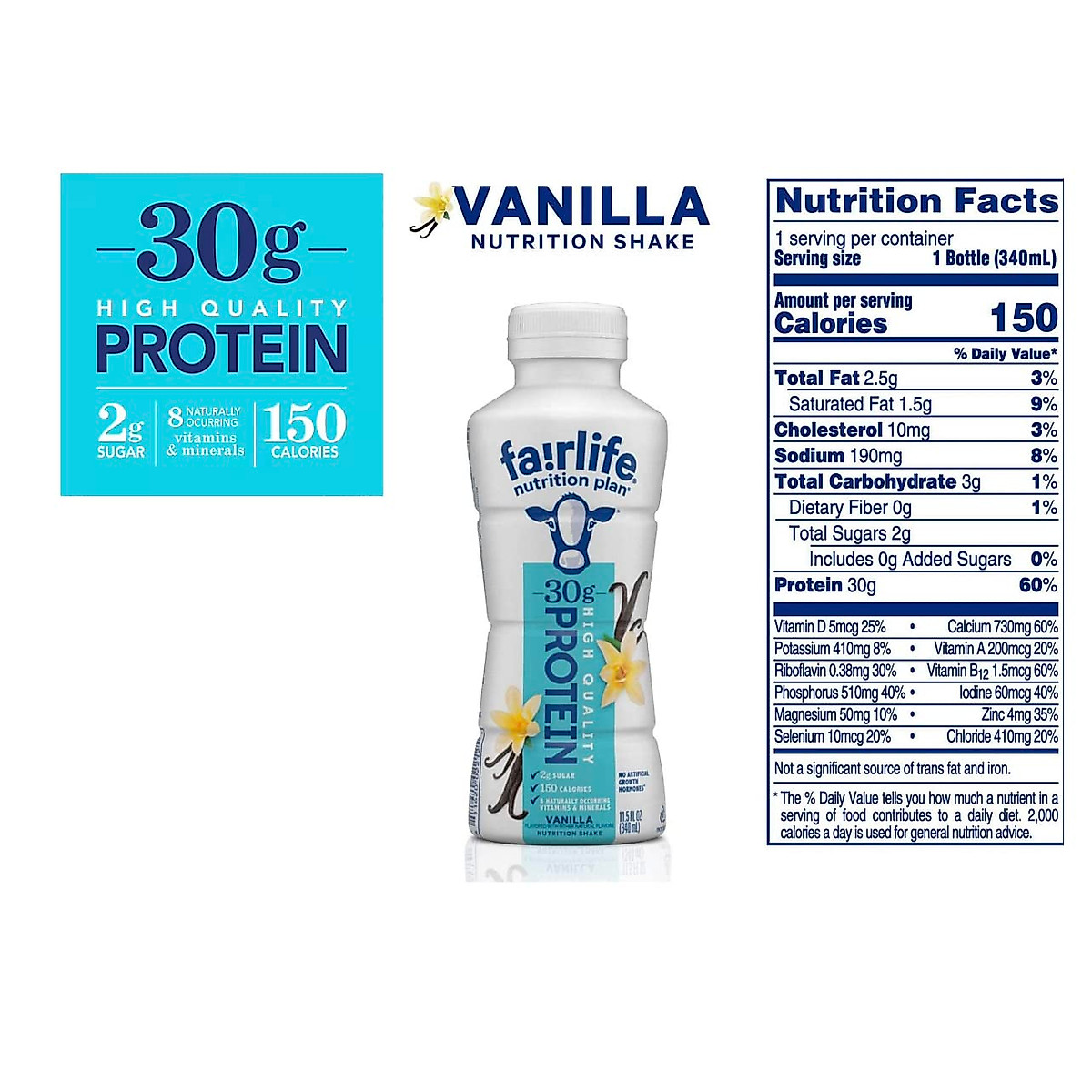 Fairlife Nutrition Plan High Protein Shake Variety Pack | VANILLA & CHOCOLATE- (3 Pack Each) | - 11.5 Fl Oz (6 Pack)